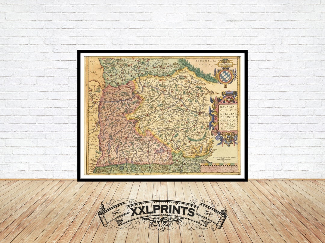 Bavaria Map Print: 1581 Ancient Fine Art Reproduction - Etsy