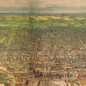 Old Map of Toronto, 1883, Aerial View, Fine Reproduction, Large Map ...