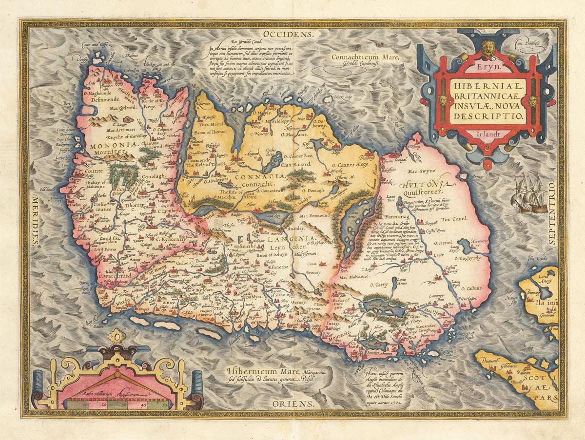 Ancient Ireland Map Print: 1573 Hibernia Fine Art Reproduction - Etsy