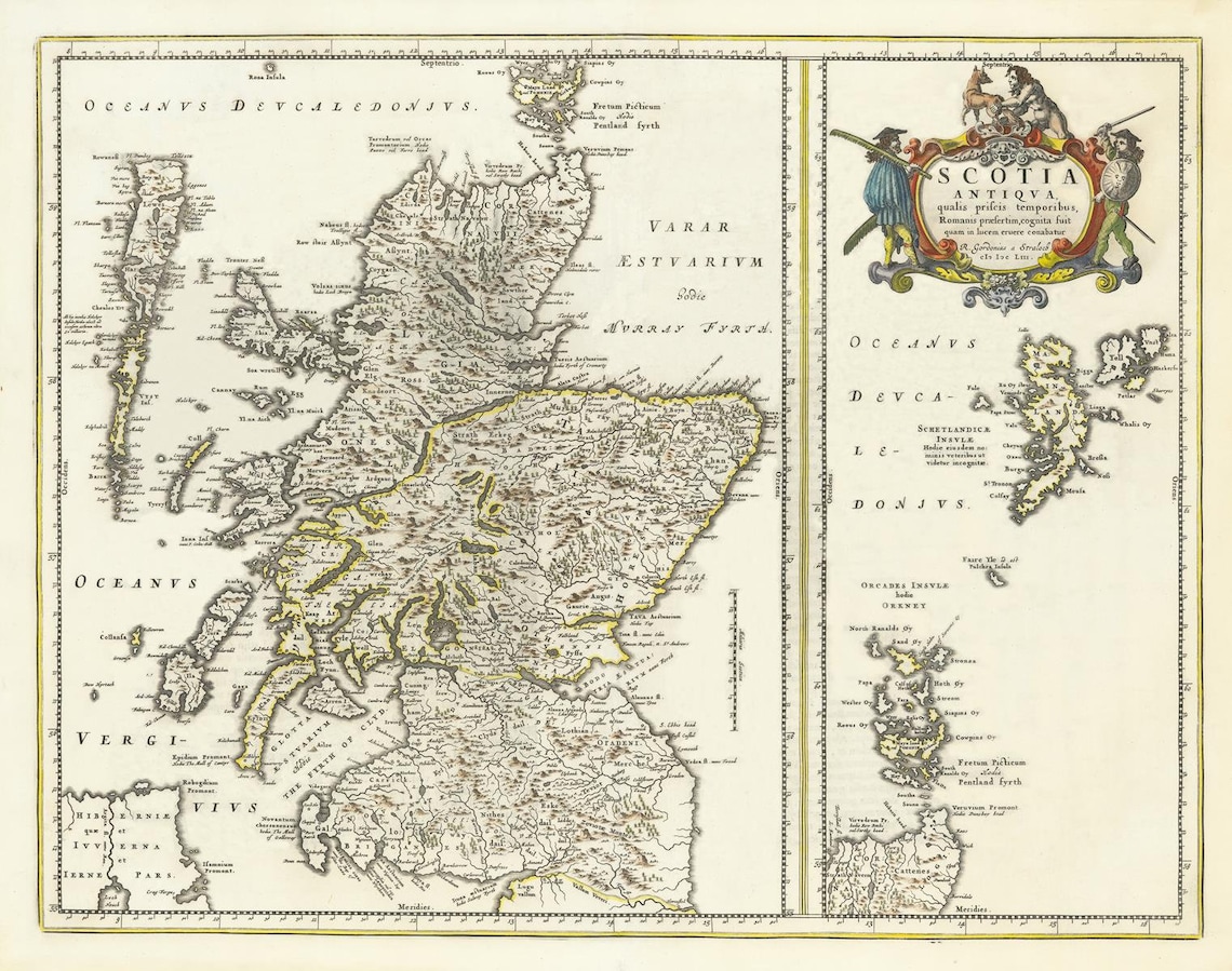 1654 Scotland Map Print: Rare Historical Fine Art Reproduction - Etsy