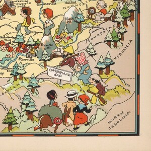 1935 Kentucky Cartoon Map Print: Vintage Pictorial Art - Etsy
