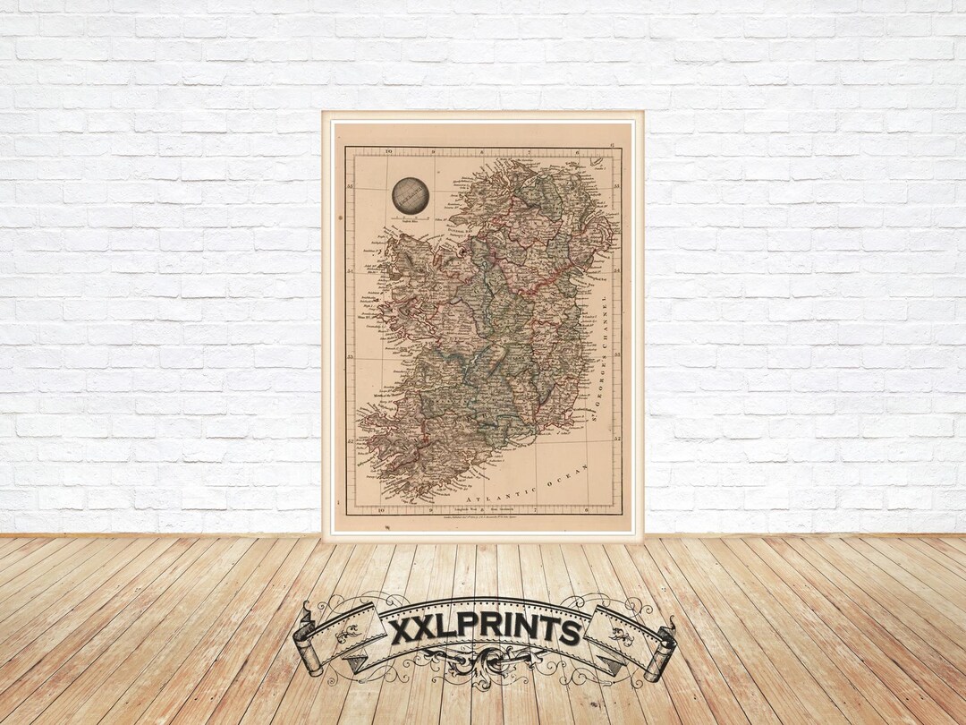 Antique Map of Ireland, 1825, Old Map, Oversize Print, Fine ...