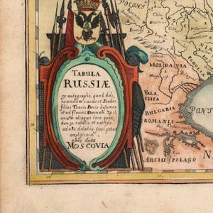 Ancient Map of Russia, 1646, Extremely Rare, Fine Reproduction, Large ...