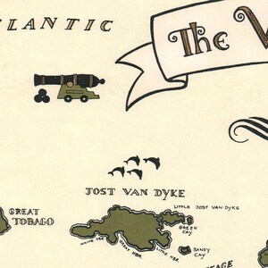 Old Map of Virgin Islands, 1968, Pictorial Map, Fine Reproduction ...