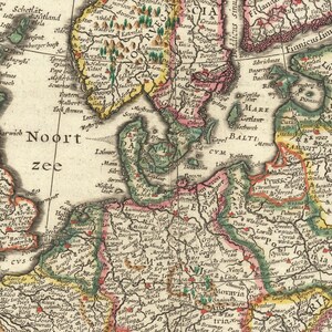 Ancient Map of Europe, 1644, Very Old Map, Fine Reproduction, Large Map ...