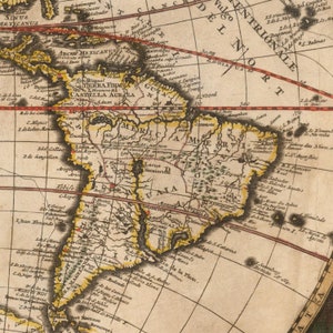 Antique Map of the World, 1713, Rare Map, Old, Fine Reproduction, Large ...