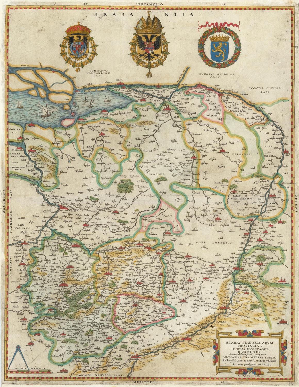 Ancient Map of Brabantia 1558 Very Rare Fine Reproduction | Etsy