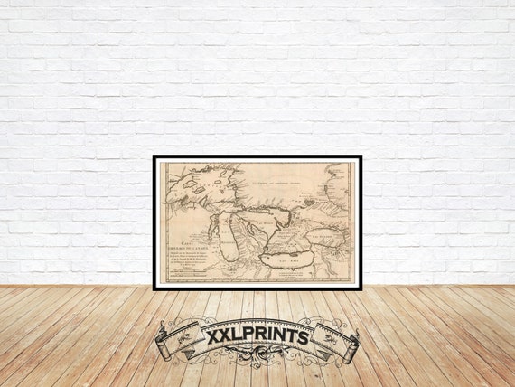 Old Map of Great Lakes 1744 Rare Map Antique Fine - Etsy