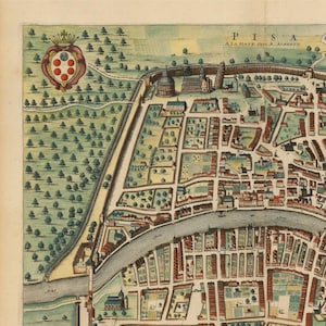 Pisa Map Print: 1660 Ancient City Plan, Fine Art Reproduction - Etsy