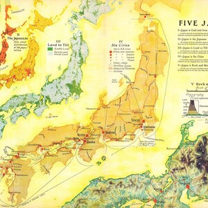 1936 Japan Map Art Print: Vintage Fine Art Reproduction - Etsy Canada