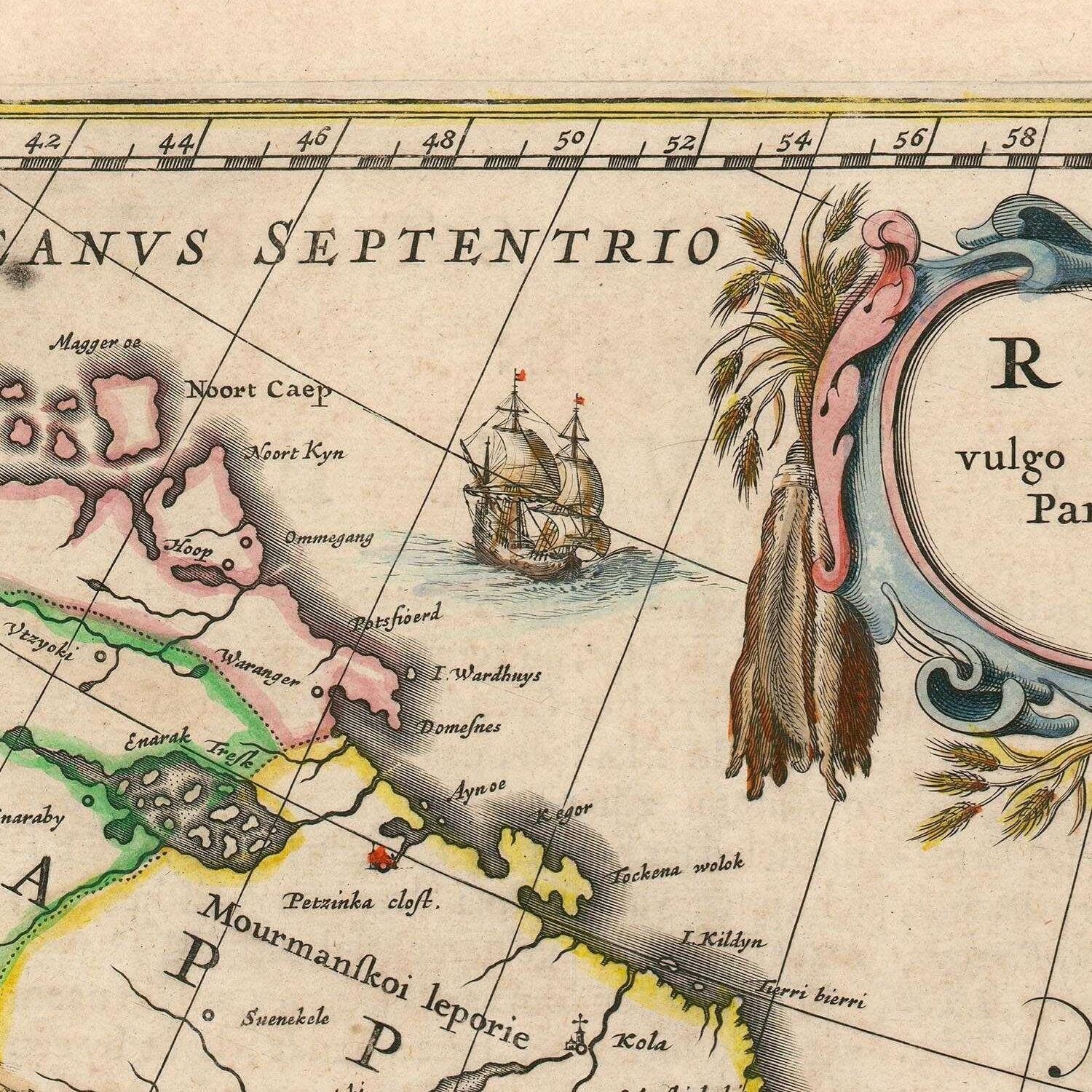 Old Map of Russia, 1642, Rare Map, Ancient, Fine Reproduction, Large ...