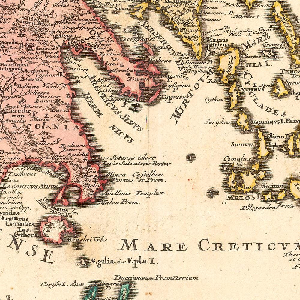 Large Antique Map of Greece, 1720 - Etsy