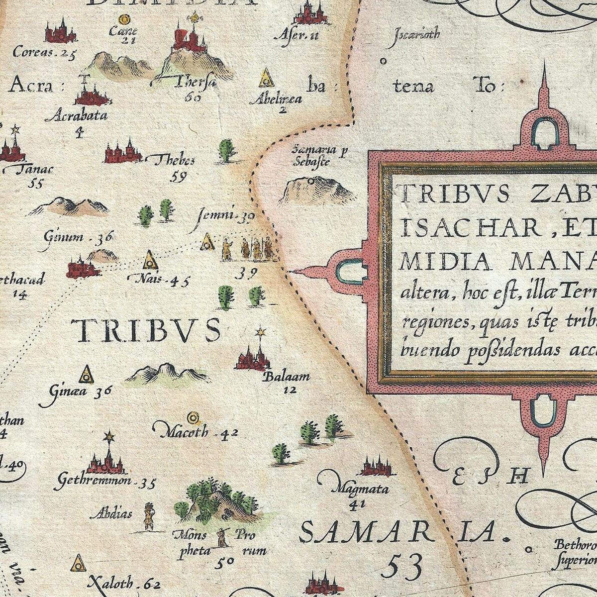 Ancient Map of the Tribes of Zebulun Issachar and Manasseh | Etsy