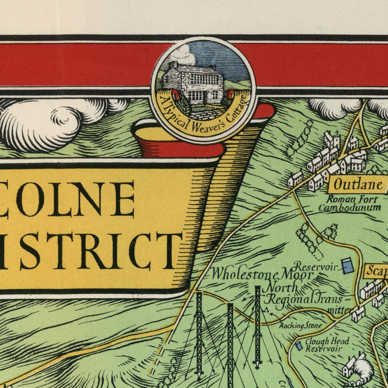 Old Map of the Colne Valley Cloth District 1946 Fine | Etsy