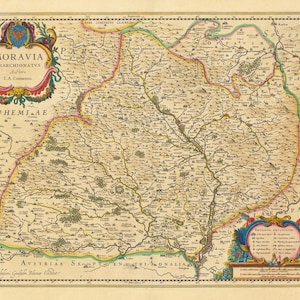 Moravia Map Print: 1640 Antique Fine Art Reproduction - Etsy