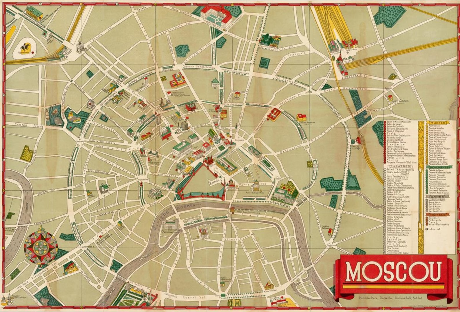 Moscow Map Art Print: 19th Century City Plan Reproduction - Etsy