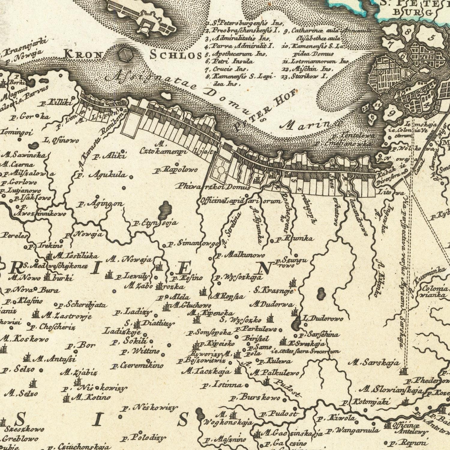 Antique Map of Ingria Russia Region Around St. Petersburg - Etsy UK