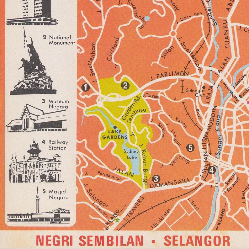 Old City Plan of Kuala Lumpur 1956 Fine Reproduction Fine - Etsy