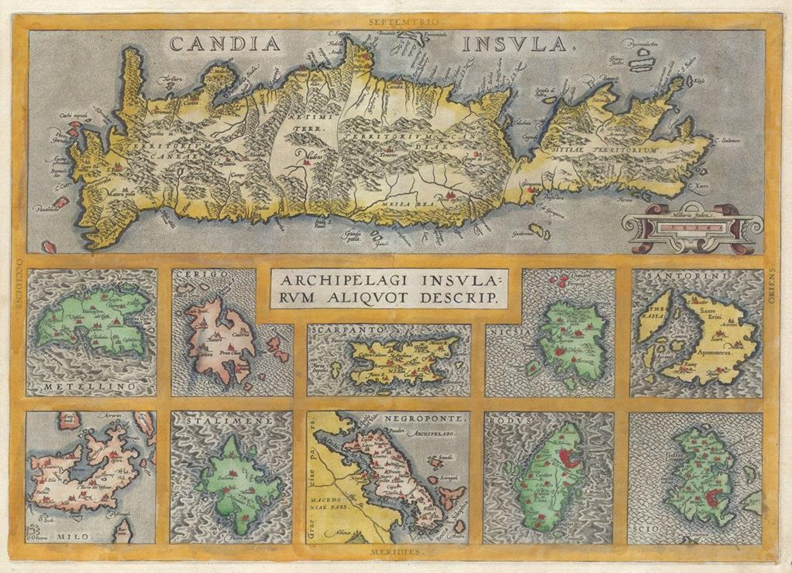 Ancient Map of Crete and Ten Other Greek Islands 1584 Fine - Etsy
