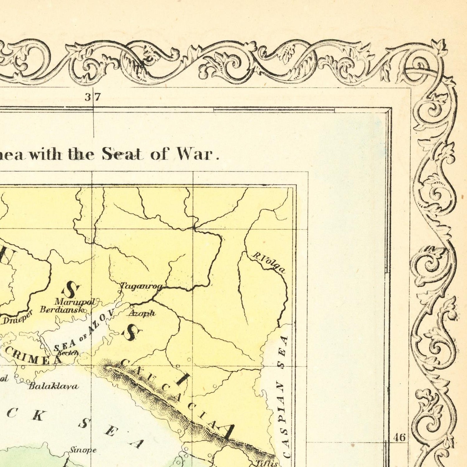 Old Map of Crimea 1857 Rare Map Fine Reproduction Large - Etsy