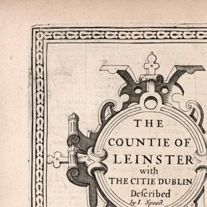 Kingdom of Leinster, Ireland, 1610: Antique Map Art Print - Etsy