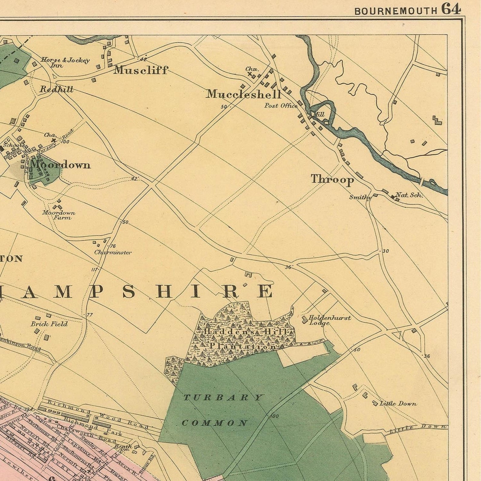 Old Map of Bournemouthcity Plan1890rare Mapantique - Etsy