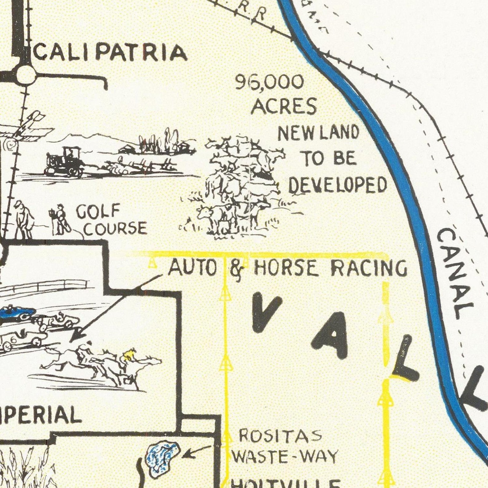 Imperial Valley Map Print: 1935 Pictorial Fine Art Reproduction - Etsy