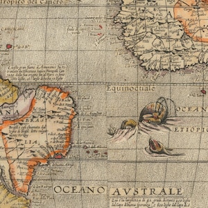 Ancient Map of the World, 1601, Extremely Rare, Beautiful Map, Fine ...