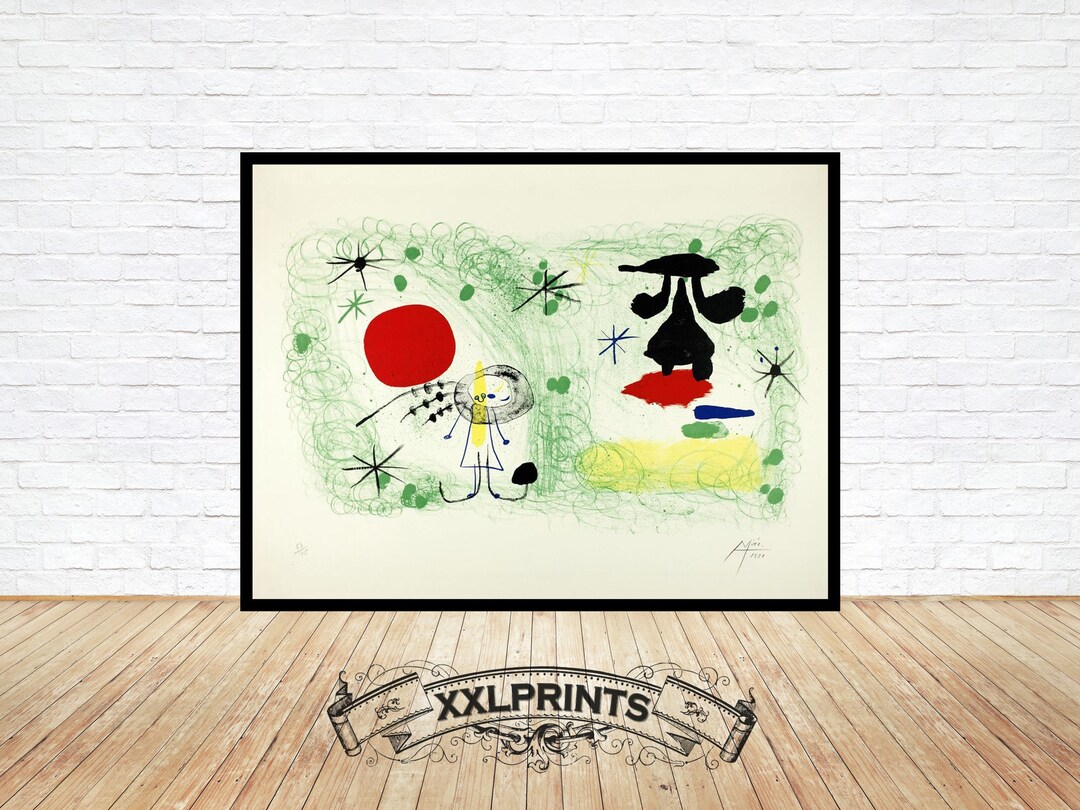 Joan Miro, Figures in a Garden, 1951, Fine Reproduction, Fine Art Print ...