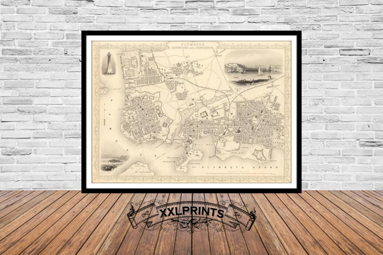 Old Map of Plymouth Devonport and Stonehouse 1851 Antique | Etsy
