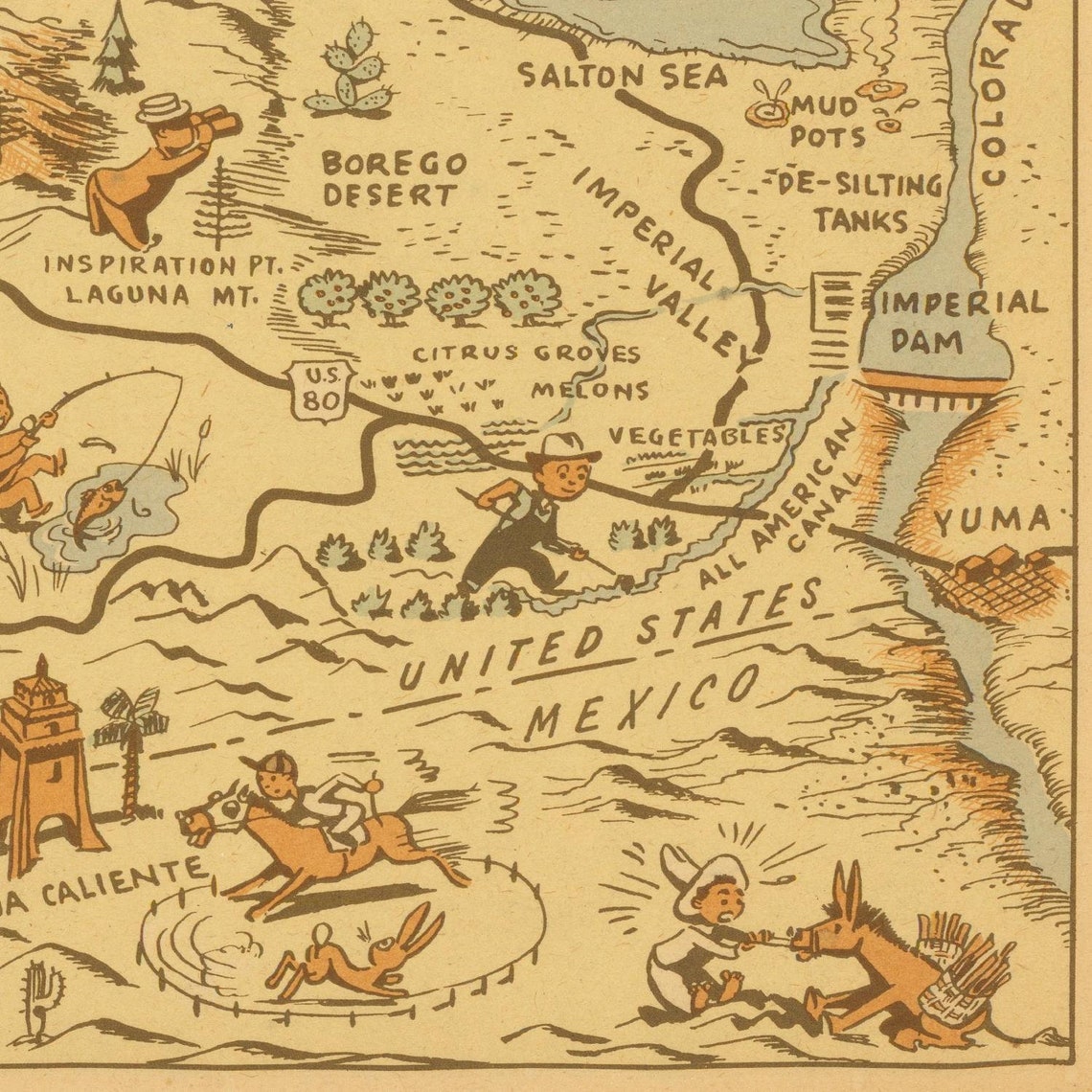 Old Map of Los Angeles 1940 Pictorial Map Fine - Etsy