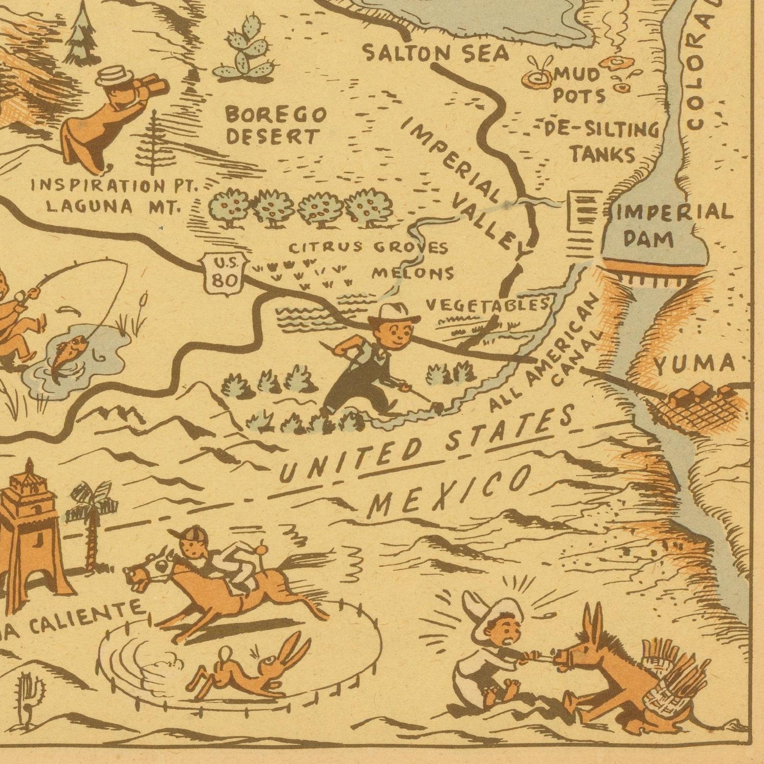 Old Map of Los Angeles 1940 Pictorial Map Fine - Etsy