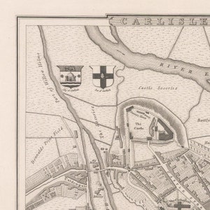 Carlisle Map Print: 1805 Antique City Plan, United Kingdom - Etsy