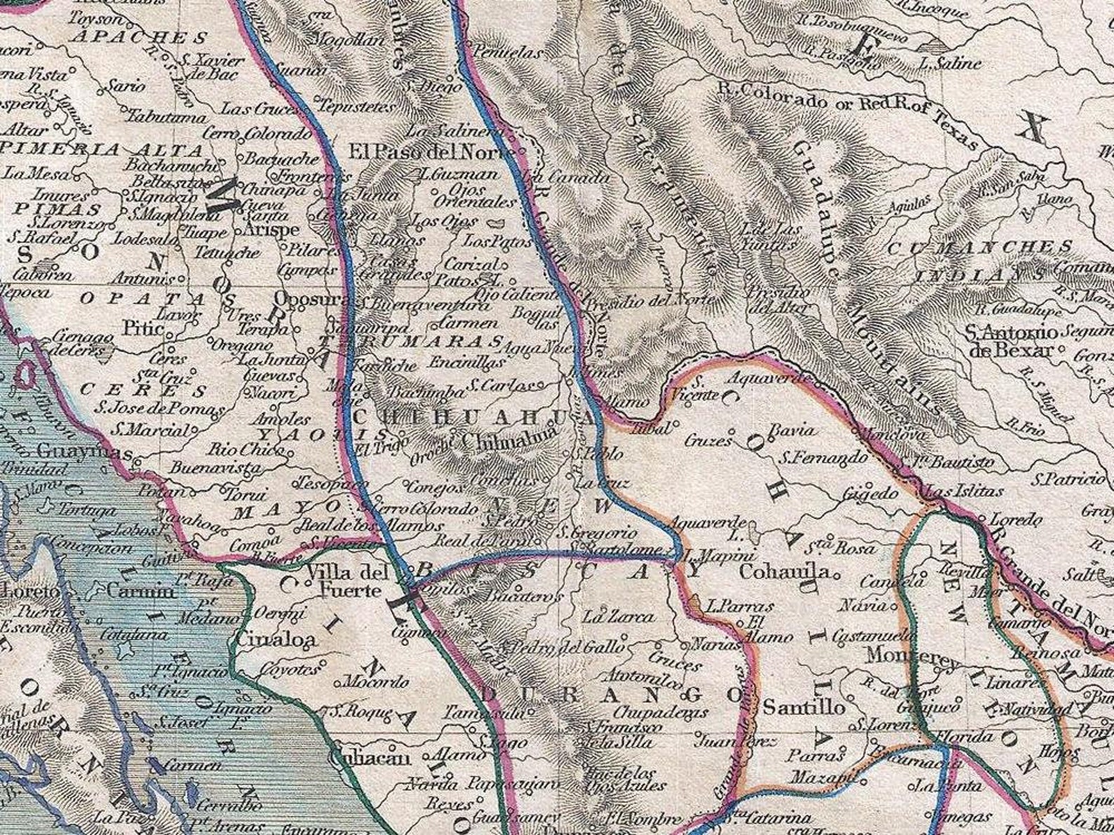 Antique Map of Mexico Texas California 1851 Huge Map Fine - Etsy
