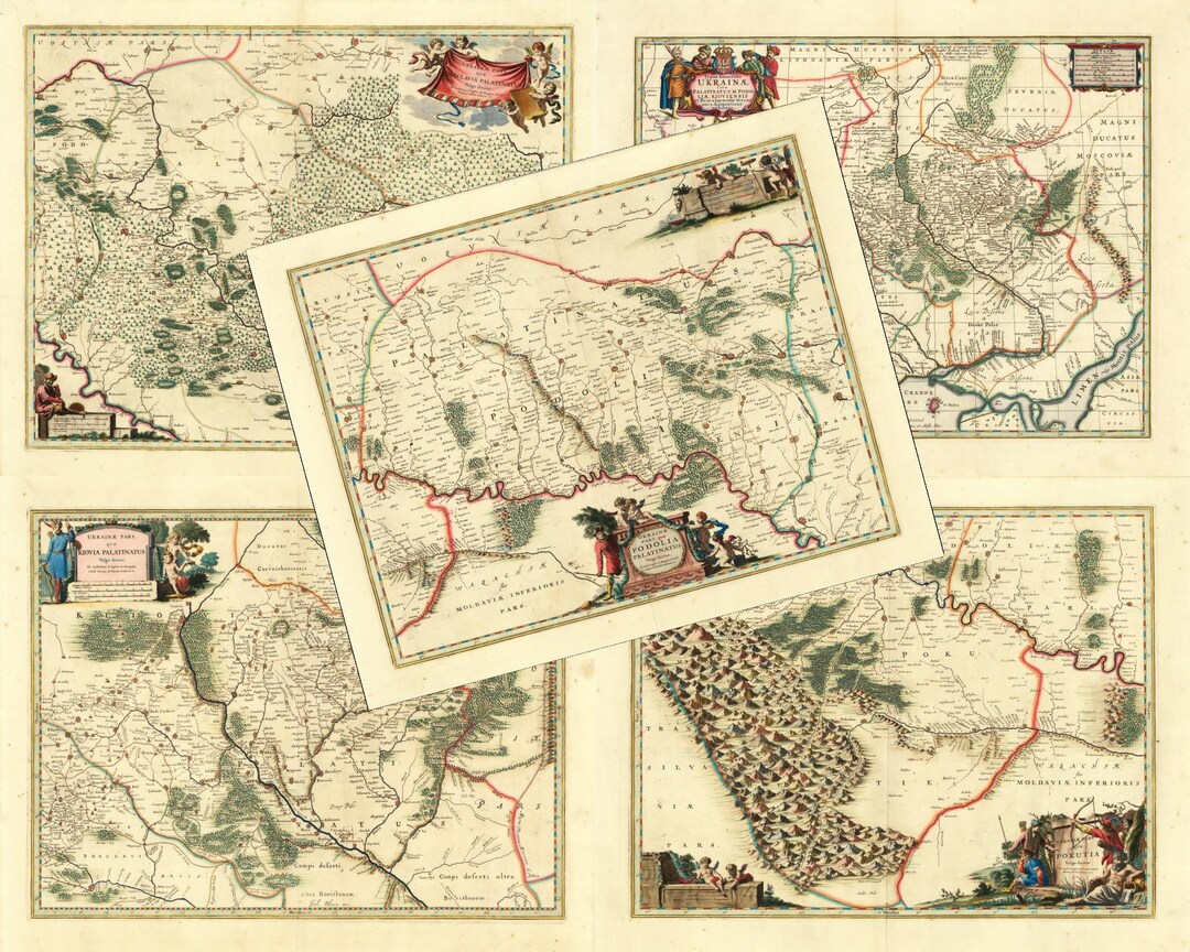 1660 Maps of Ukraine (digital Download), Set of 5 - Etsy