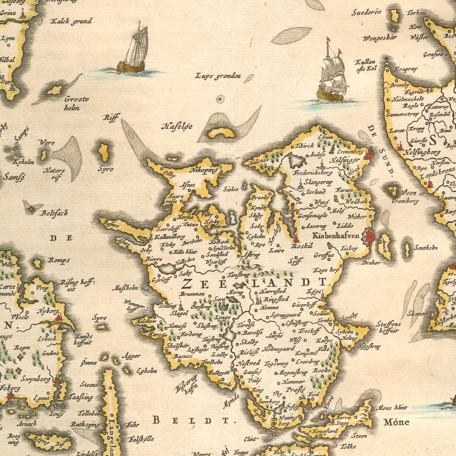 Ancient Map of Kingdom of Denmark 1650 Very Rare Map - Etsy