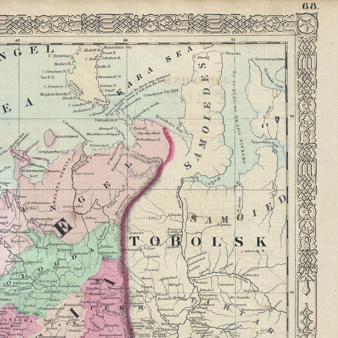 1863 Antique Map of Europe: Fine Art Giclée Print - Etsy
