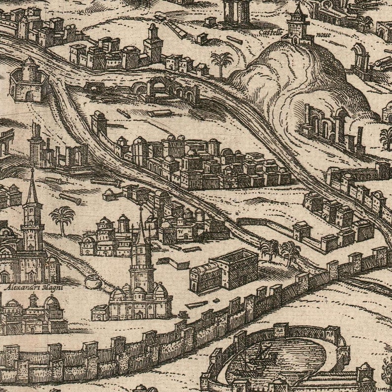 Alexandria Map Print: 1575 Ancient Bird's Eye View - Etsy