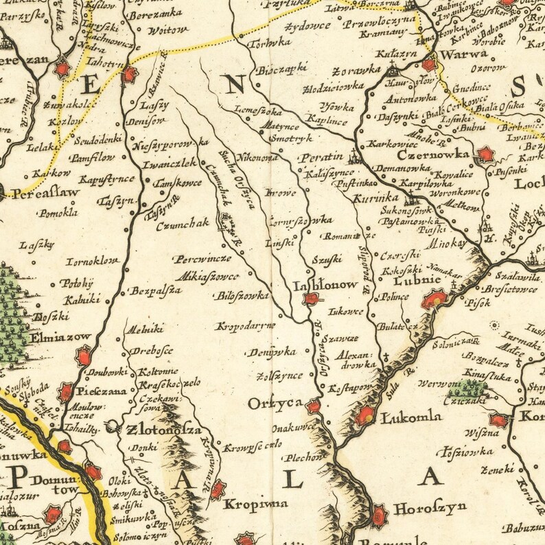 Old Map of Ukraine 1660 Extremely Rare Map Ancient Map | Etsy