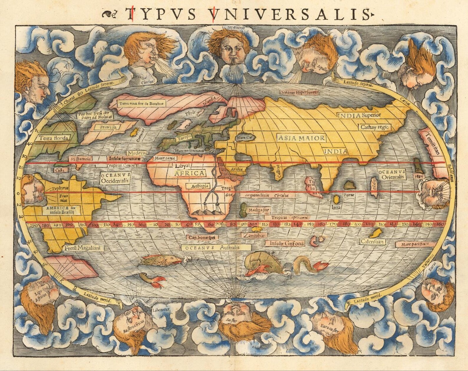 1544 World Map Print: Rare Fine Art Reproduction - Etsy