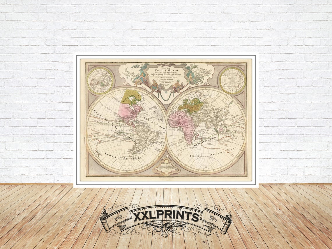 Antique Map of the World 1775 Old Map Very Rare Fine | Etsy