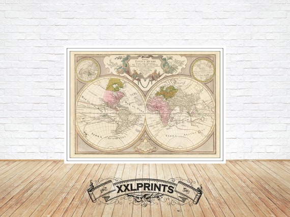 Antique Map of the World 1775 Old Map Very Rare Fine | Etsy