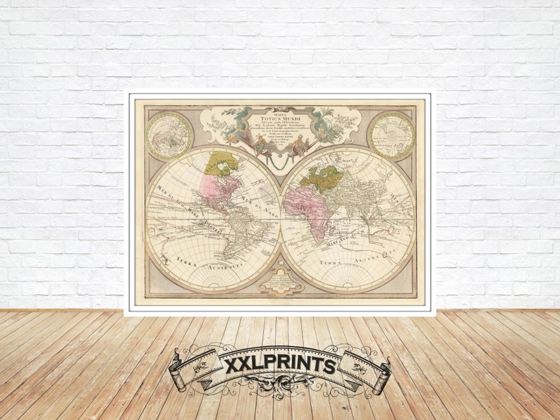 Antique Map of the World 1775 Old Map Very Rare Fine | Etsy