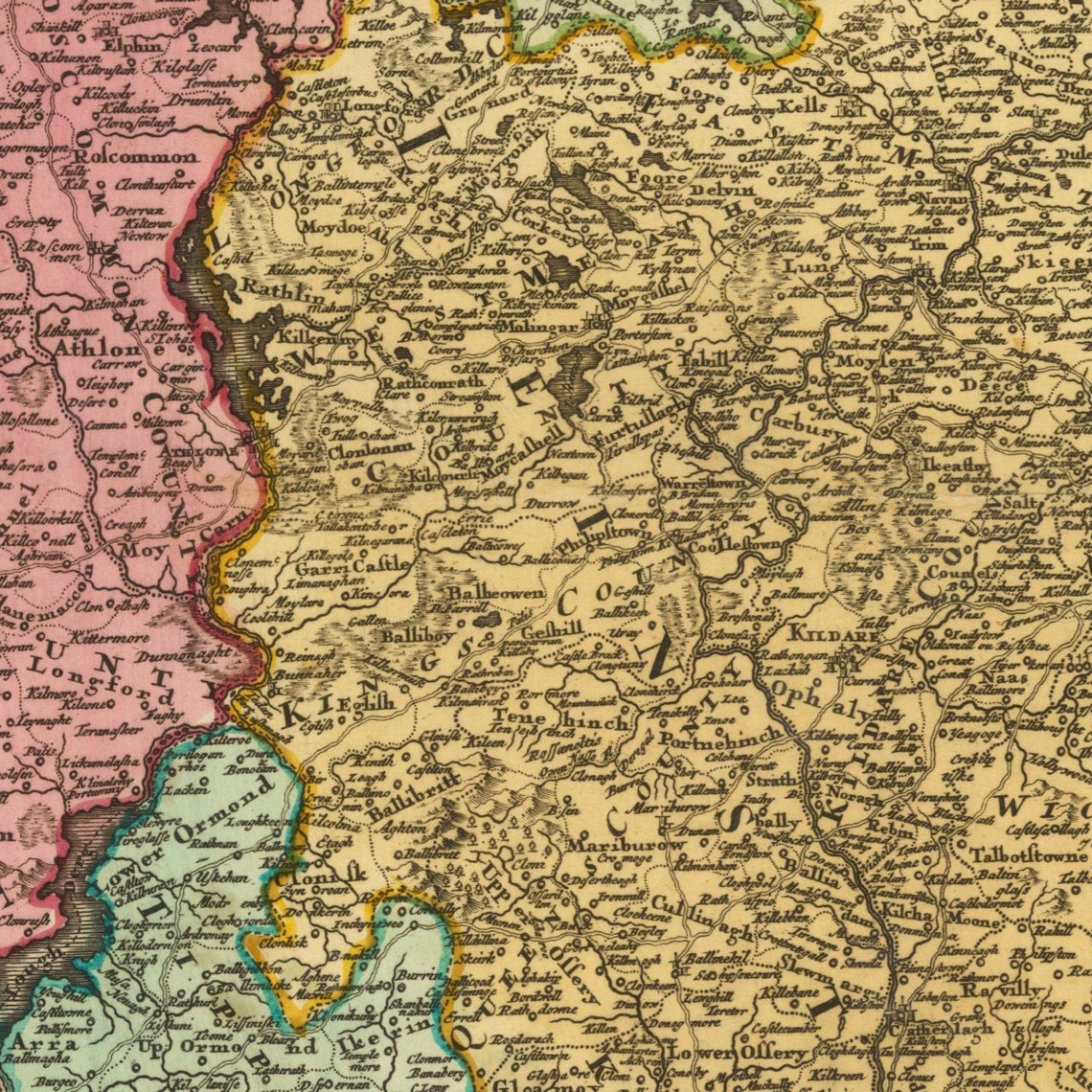 Antique Ireland Map Print: 1740 Hiberniae, Fine Art Reproduction - Etsy
