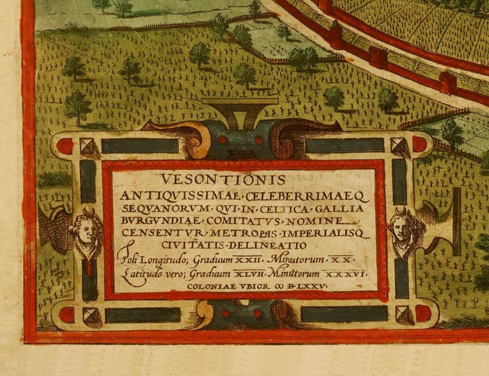 Besançon Map Print: 1572 Vesontio, Rare Vintage Fine Art - Etsy