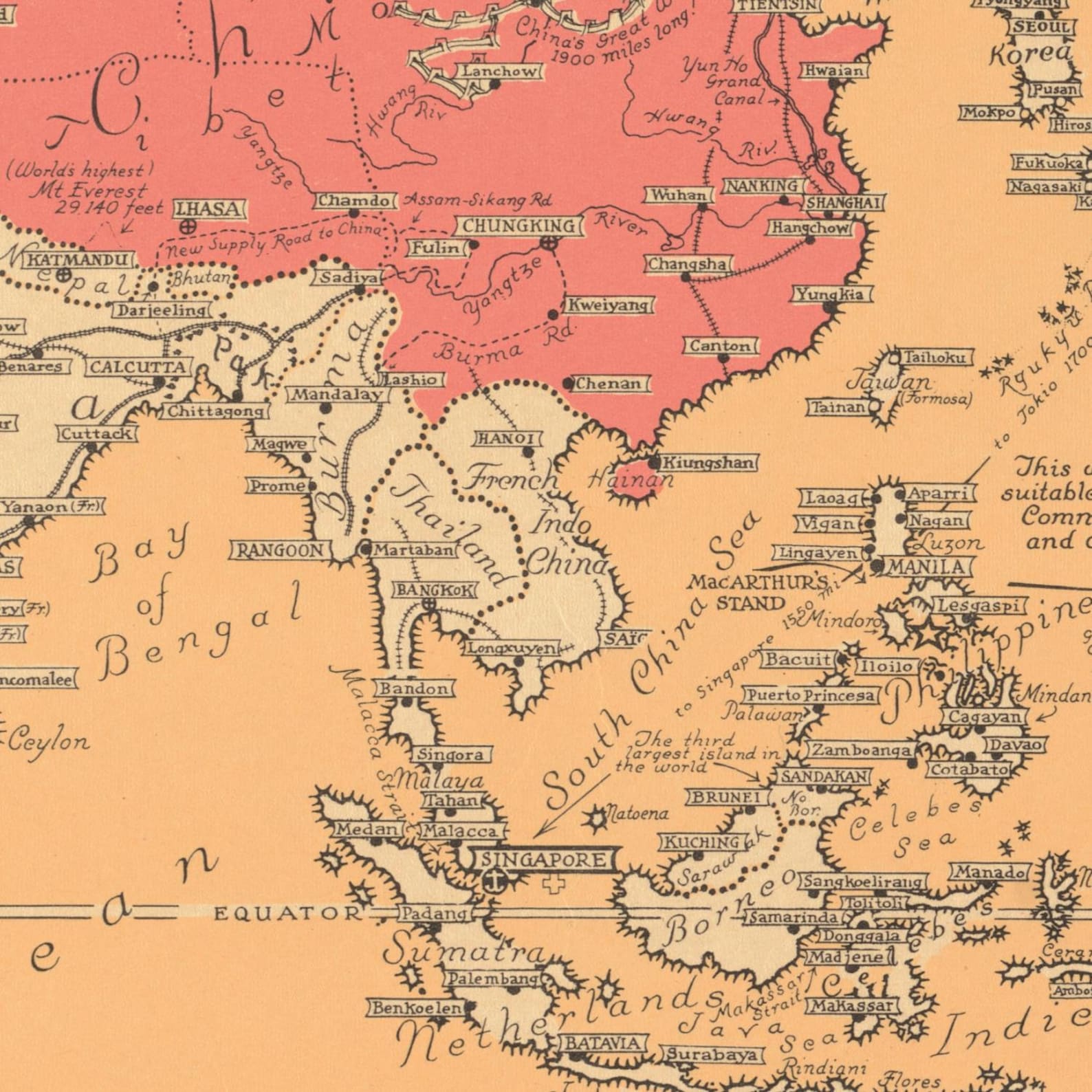 1950 World Map Print: Antique Pictorial Map Reproduction - Etsy