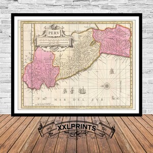 Antique Peru Map Print: 1700s Historical Fine Art Reproduction - Etsy