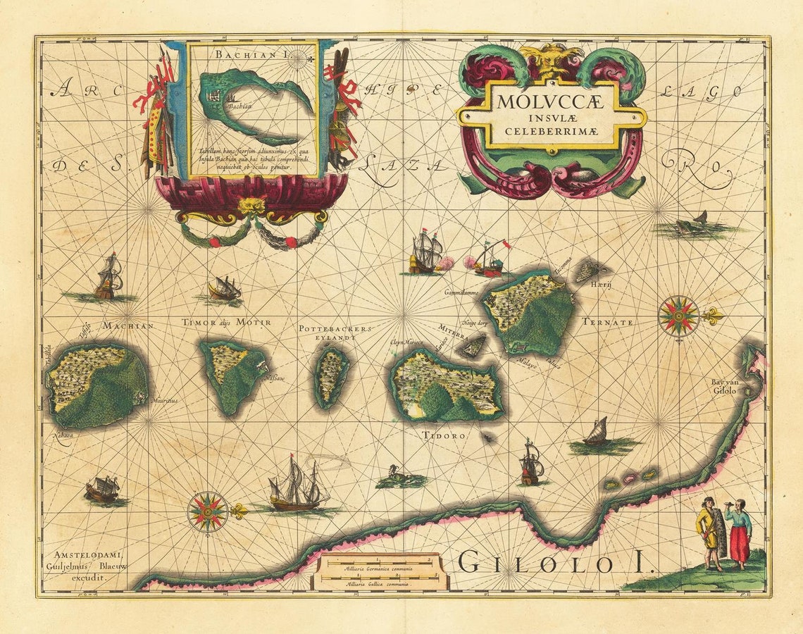 Old Map of Maluku Islandsspice Islands1635rare - Etsy