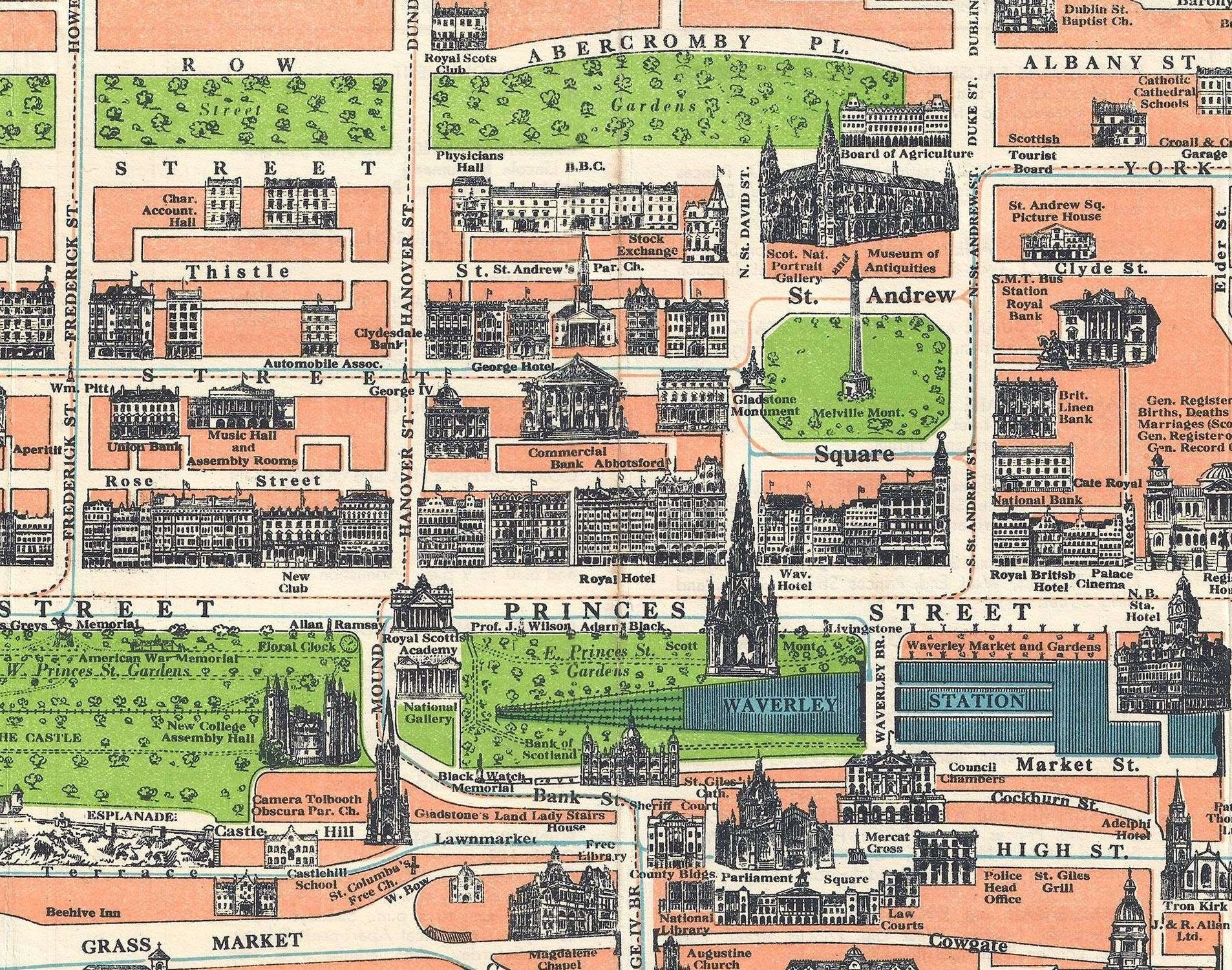 Old Map of Edinburgh and Leith Scotland 19th Century Map - Etsy