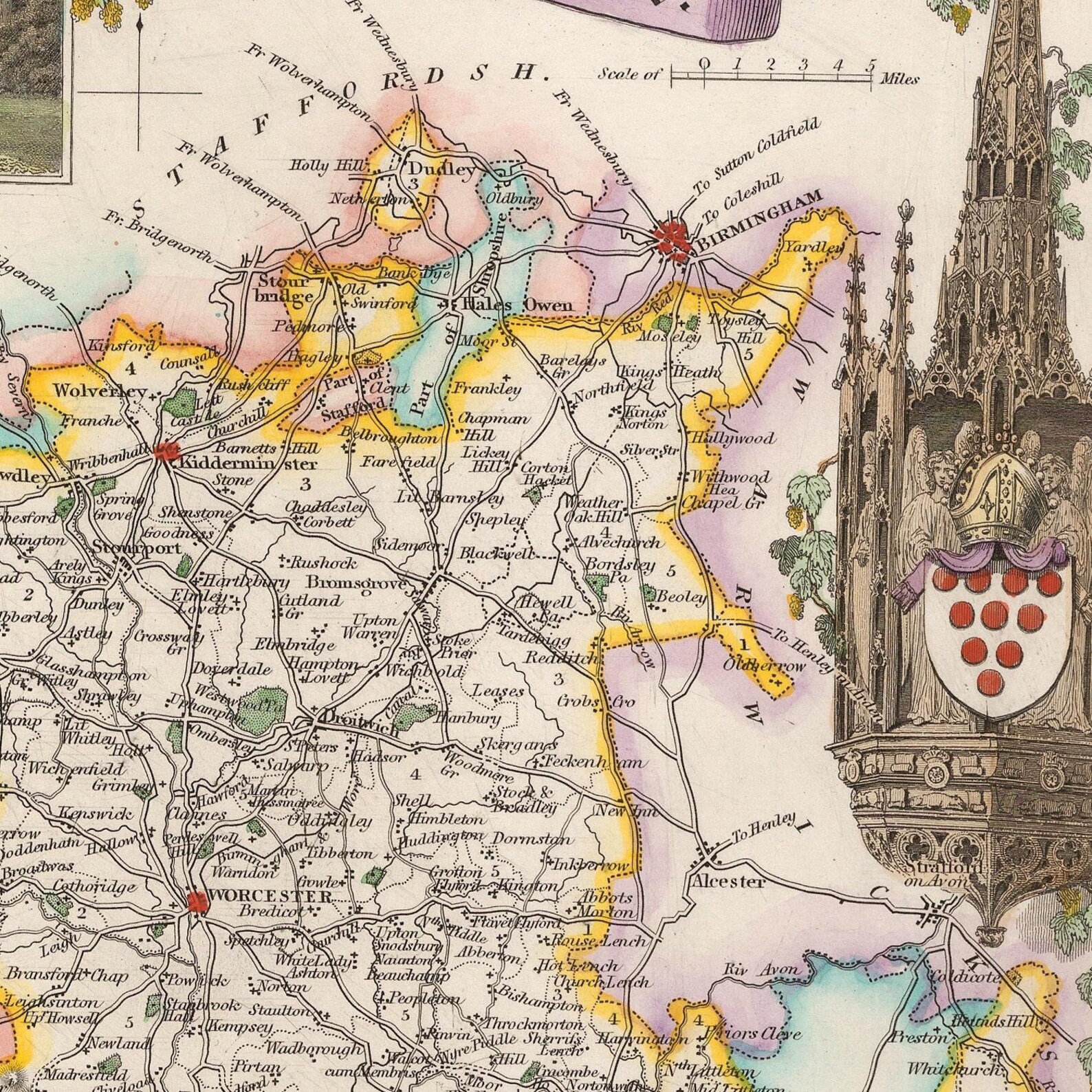 Old Map of Worcestershire 1840 Rare Map Antique Map United - Etsy Canada